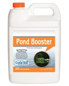 crystal blue pond booster - crystal blue pond dye & natural pond cleaner combo - treats up to 1 acre - crystal blue water while reducing muck & sludge - 1 gallon