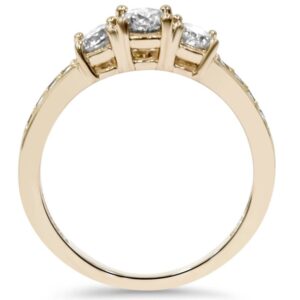 P3 POMPEII3 1ct 3 Stone Diamond Engagement Ring 14K Yellow Gold - Size 7