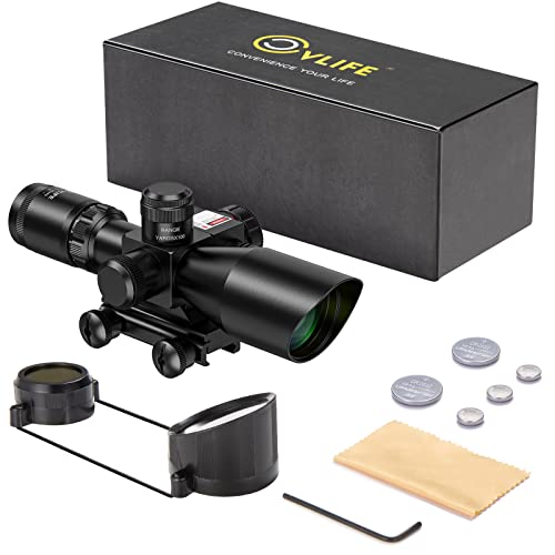 CVLIFE 2.5-10x40e Red & Green Illuminated Scope with 20mm Mount