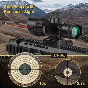 CVLIFE 2.5-10x40e Red & Green Illuminated Scope with 20mm Mount