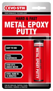 6 x evo-stik hard and fast metal epoxy putty 50g