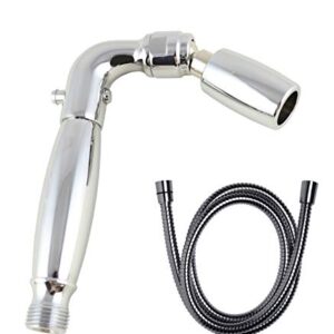 High Sierra Showerheads® - Solid Metal Handheld Shower Head with Trickle Valve and 72-Inch Metal Hose with Silicone Inner Tube. Low Flow 1.5 GPM - Chrome Finish