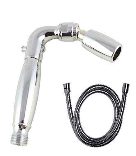 High Sierra Showerheads® - Solid Metal Handheld Shower Head with Trickle Valve and 72-Inch Metal Hose with Silicone Inner Tube. Low Flow 1.5 GPM - Chrome Finish