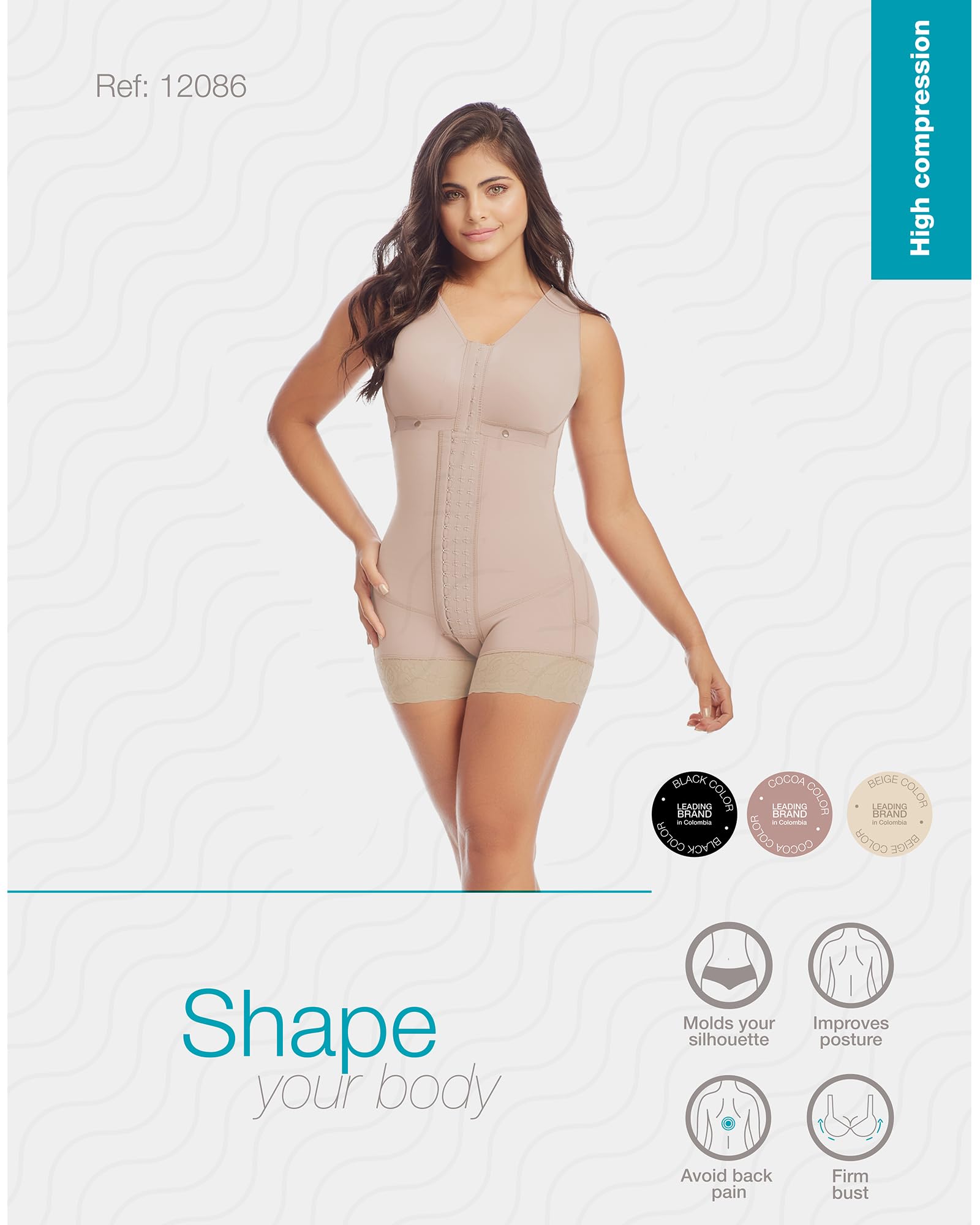 DELIÉ High Compression 086 Shapewear Tummy Control Fajas Colombianas Moldeadoras Extra Firm Shaper for Women