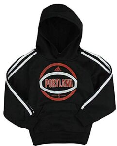 portland trail blazers nba little boys 3 stripe pullover hoodie, black (large (6x-7), black)