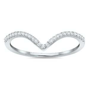 szul 1/8 carat tw diamond v ring in 14k white gold