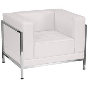 flash furniture hercules imagination series contemporary white leathersoft chair with encasing frame