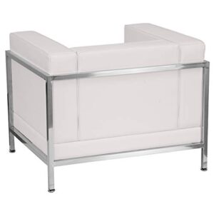 Flash Furniture HERCULES Imagination Series Contemporary White LeatherSoft Chair with Encasing Frame