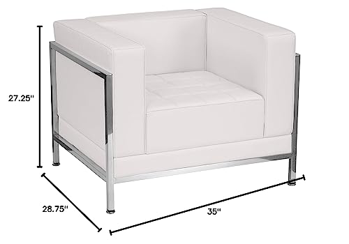 Flash Furniture HERCULES Imagination Series Contemporary White LeatherSoft Chair with Encasing Frame