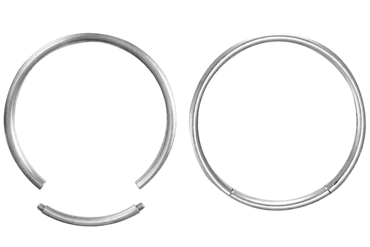 Forbidden Body Jewelry Set of 18g 7/16 Inch Surgical Steel Seamless Segment Hoop Piercing Rings