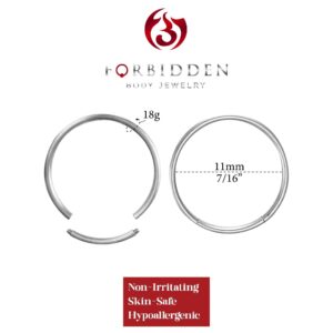 Forbidden Body Jewelry Set of 18g 7/16 Inch Surgical Steel Seamless Segment Hoop Piercing Rings