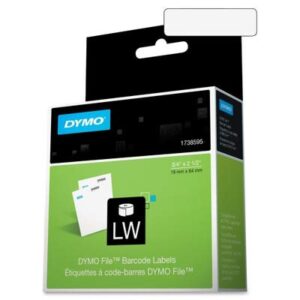 dymo 1738595 labelwriter bar code labels, 3/4 x 2 1/2, white, 450 labels/roll