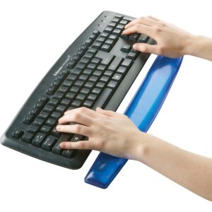 Fellowes 91137 Gel Crystals Keyboard Wrist Rest, Blue