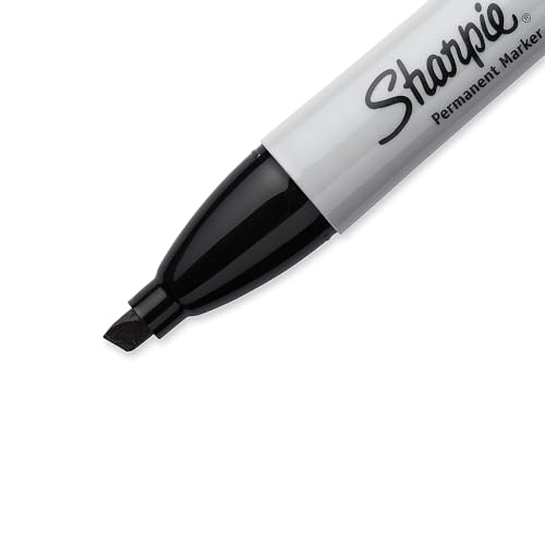 Sharpie 38201 Permanent Marker 5.3mm Chisel Tip Black Dozen