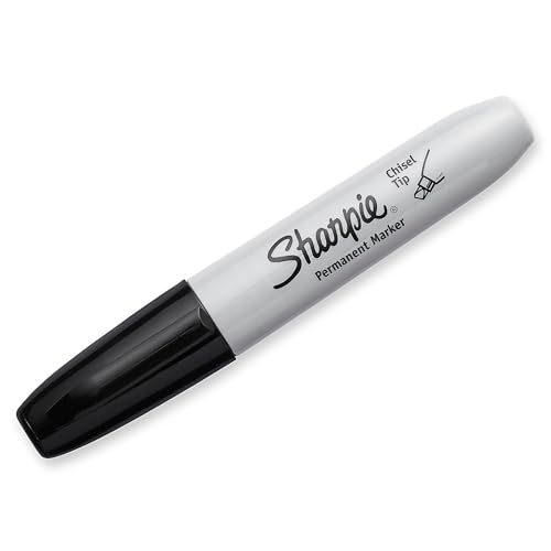 Sharpie 38201 Permanent Marker 5.3mm Chisel Tip Black Dozen