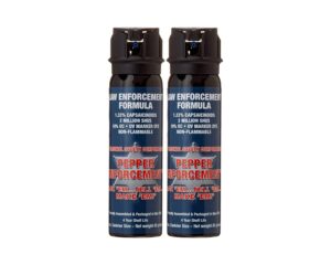 pepper enforcement pe1110pf-ft foam pepper spray 2 pack for self defense - maximum strength 10% oc formula - emergency personal safety & protection