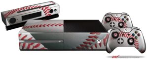 baseball - holiday bundle wraptorskinz decal style vinyl skin wrap compatible with xbox one original console, kinect and 2 controllers (gaming system not included)