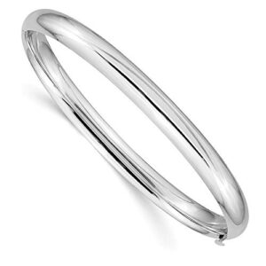 icecarats 14k white gold 6mm hinged bangle bracelet