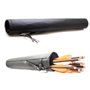 southland archery supply sas leather tube 17" hip quiver arrow holder with belt clip (hip quiver)