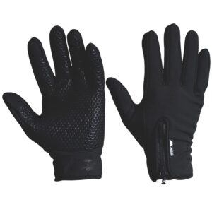 mountain made cold weather gloves for men and women 2.0 with new upgraded zipppers,black,large