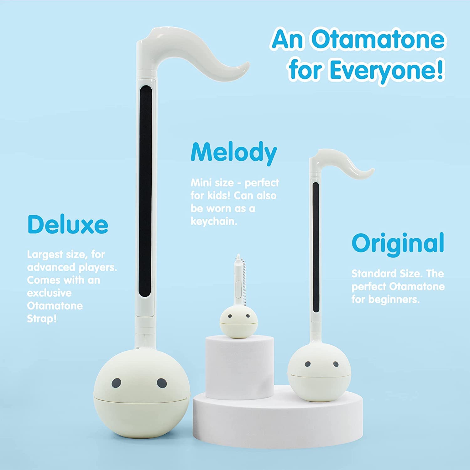 Otamatone Deluxe [English Manual] Electronic Musical Instrument Synthesizer from Japan by Cube/Maywa Denki, White