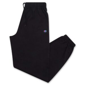 champion men's big & tall closed bottom jersey pant, black, 4x