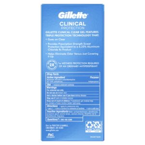 Gillette Clinical Clear Gel Cool Wave Antiperspirant and Deodorant for Men, #1 Men’s Clinical Brand, 2.6 Oz