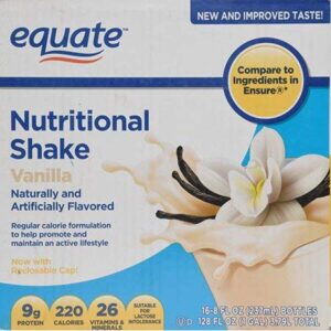 Equate Vanilla Nutritional Shake, 8 fl oz, 16 count