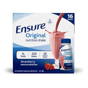 ensure original strawberry nutrition shake, 8 fl oz, 16 count