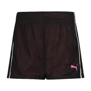 puma girls' big active short, black, medium