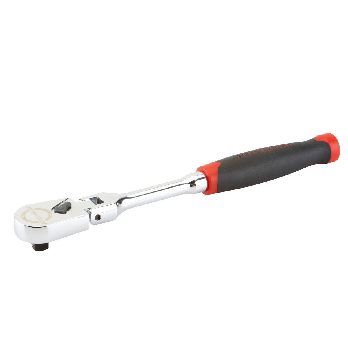 Pittsburgh Pro 3/8 Inch Drive Professional Flex Head Long Handle Ratchet; 14" Long with TRP Comfort Grip