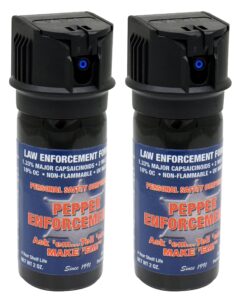 pepper enforcement pe510m-ft splatter stream pepper spray 2 pack - maximum strength 10% oc formula - emergency self defense personal protection & safety (2-pack stream pepper spray)