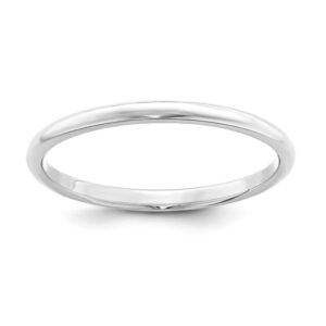 chisel sterling silver 2mm half-round band size 5