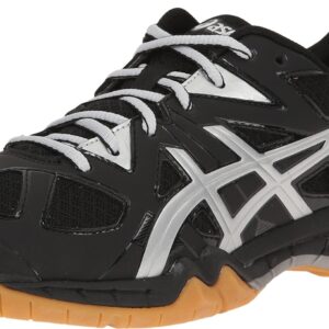 ASICS Women's Gel Tactic Volleyball Shoe, Black/Silver, 5.5 M US