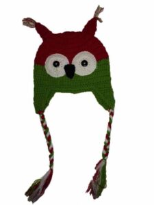 lets accessorize boys' knit owl hat one size red/green