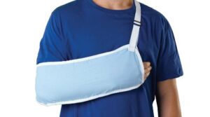 medline standard arm slings, small, 13.5" x 5.5", small, light blue