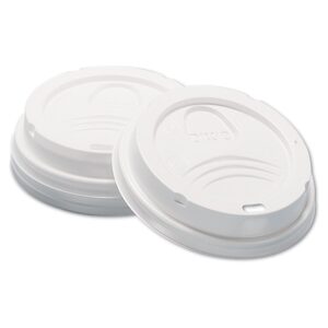 dixie d9538 dome hot drink lids 8oz cups white 100/sleeve 10 sleeves/carton (dxed9538)