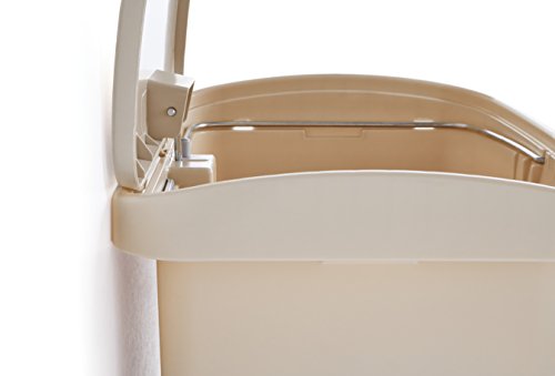 Rubbermaid Commercial Products 1883458 Streamline Slim Step-On Plastic Trash Garbage Can, 13 Gallon, Beige