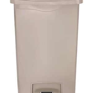 Rubbermaid Commercial Products 1883458 Streamline Slim Step-On Plastic Trash Garbage Can, 13 Gallon, Beige