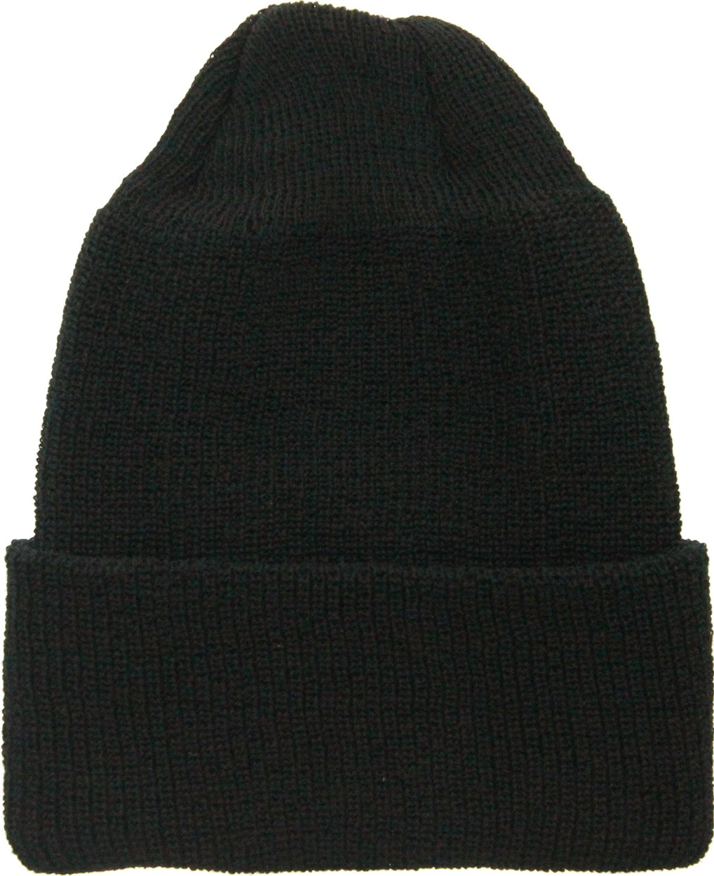 ARMYU Military Genuine GI Watch Cap Warm Winter USN Wool Beanie Solid Cuffed Army Hat (Black)