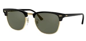 ray ban rb3016 901/58 clubmaster black / crystal green polarized lens 49mm