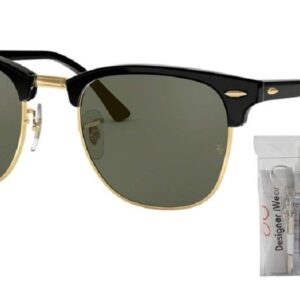 Ray Ban RB3016 901/58 Clubmaster Black / Crystal Green Polarized Lens 49mm