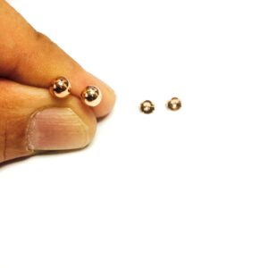 14K Rose Gold Ball Stud Earrings, 6mm