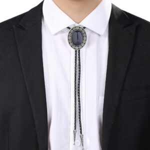 Chericom Store Bolo Tie Vintage Style Alloy Fashion Bolo Tie Bow Tie for Mens (Black Onyx), Medium