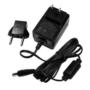 hqrp ac adapter compatible with concertmate 1000 1000m 1070 410 660 670 680 690 900 970 980 keyboard power supply cord adaptor radio-shack + euro plug adapter