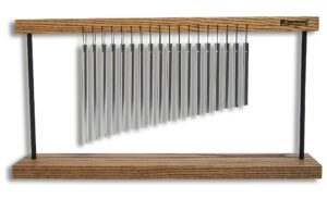 treeworks chimes medium top bar chime — made in u.s.a. — for percussion tables, desks, classroom music, meditation or yoga, includes tennessee hardwood stand, inch (tre9t)