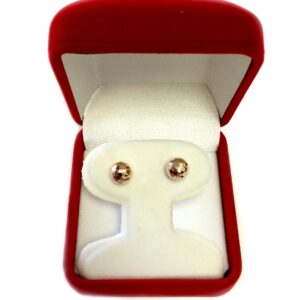 14k Rose Gold Hammered Finish Ball Stud Earrings, 7mm