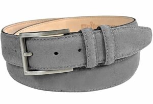 19000 men's suede belt genuine leather casual dress belt 1-3/8"(35mm) wide (gray, 34)