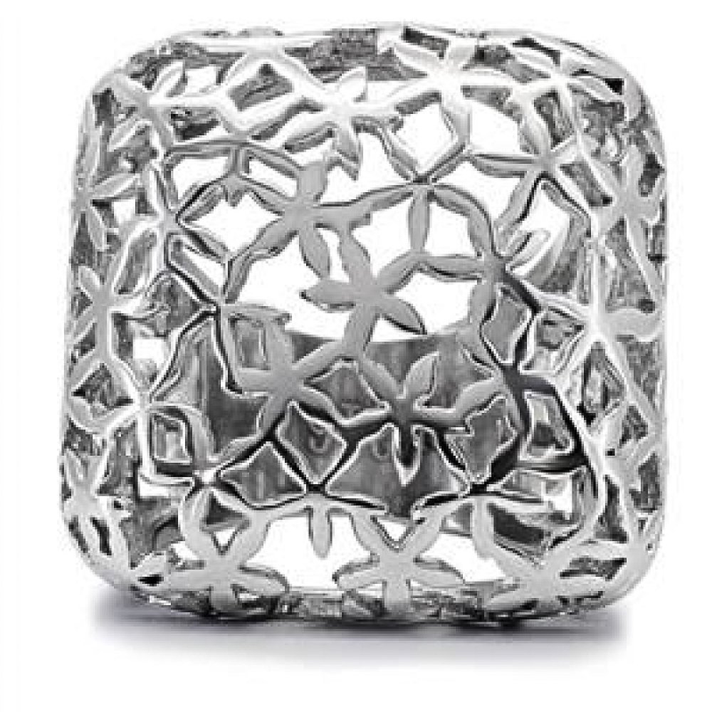 Marimor Jewelry High Polished 25mm Wide Square Stainless Steel 316 Fashion Ring Women's Size 10