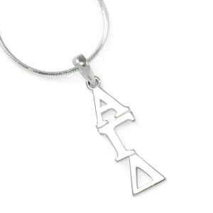 The Collegiate Standard Alpha Gamma Delta Sorority Sterling Silver Lavaliere Pendant